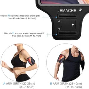 iPhone 13 Mini, 12 Mini Armband, JEMACHE Water Resistant Gym Workouts Running Phone Arm Band for iPhone 13Mini, 12Mini (Black)