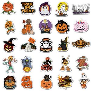 Gakece Halloween Stickers 50 pcs Witch Pumpkin Skeleton Stickers,Vinyl Waterproof Stickers for Kids Teens Adults Gift Halloween Decorations Party Supplies