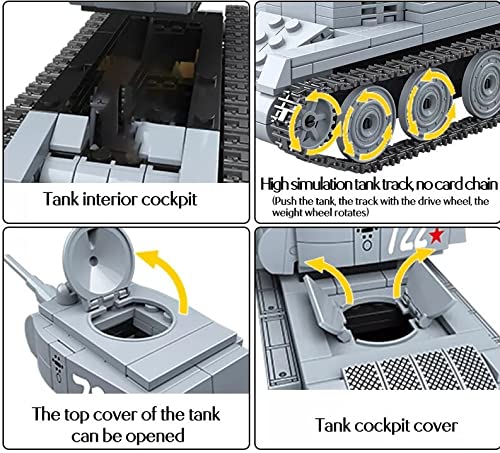 General Jim's Military Brick Building Set - WW2 Russian BT-7 Cavalry Army Tank Building Blocks Model Kit for Military, History Enthusiast, Teens and Adults