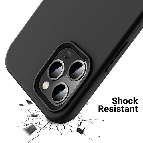 OTOFLY Compatible with iPhone 12 Pro Max Case 6.7 inch(2020),[Silky and Soft Touch Series] Premium Soft Liquid Silicone Rubber Full-Body Protective Bumper Case for iPhone 12 Pro Max (Black)