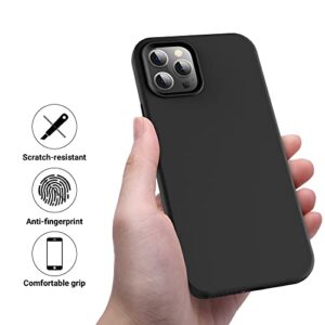 OTOFLY Compatible with iPhone 12 Pro Max Case 6.7 inch(2020),[Silky and Soft Touch Series] Premium Soft Liquid Silicone Rubber Full-Body Protective Bumper Case for iPhone 12 Pro Max (Black)