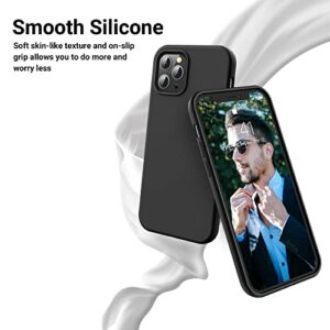 OTOFLY Compatible with iPhone 12 Pro Max Case 6.7 inch(2020),[Silky and Soft Touch Series] Premium Soft Liquid Silicone Rubber Full-Body Protective Bumper Case for iPhone 12 Pro Max (Black)