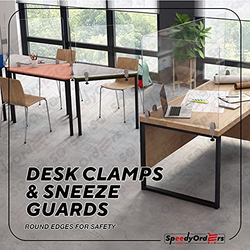 Cubicle Sneeze Guard by SPEEDYORDERS – Sneeze Guard for Cubicle - Clear Cubicle Divider - Wall Extender Plexiglass For Cubicle With Removable Clamps 1/4" Thick 48"W x 24"H - Includes 3 clamps