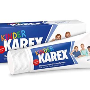 Kinder Karex Hydroxyapatite Kids Toddler Toothpaste 2.3 Ounce, Fluoride Free, Safe If Accidentally Swallowed