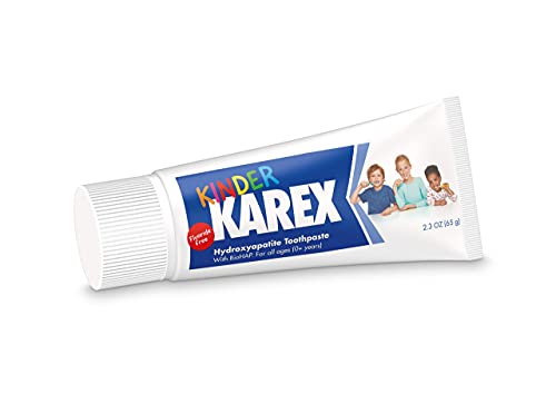 Kinder Karex Hydroxyapatite Kids Toddler Toothpaste 2.3 Ounce, Fluoride Free, Safe If Accidentally Swallowed