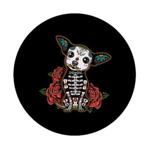 Calavera Chihuahua Playful Colorful Cute Dia De Los Muertos PopSockets Standard PopGrip