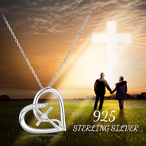 CHENGHONG Cross Necklace for Women 925 Sterling Silver Heart Infinity Faith Pendant Necklace Cross Jewelry Gifts for Girls Men