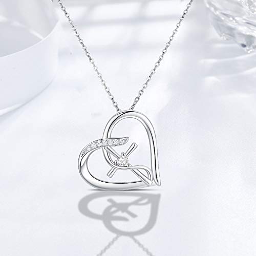 CHENGHONG Cross Necklace for Women 925 Sterling Silver Heart Infinity Faith Pendant Necklace Cross Jewelry Gifts for Girls Men