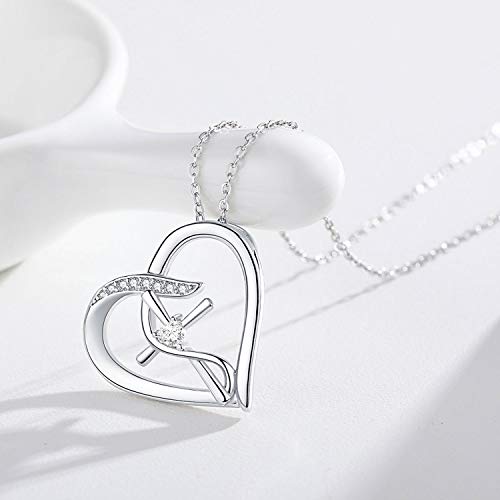 CHENGHONG Cross Necklace for Women 925 Sterling Silver Heart Infinity Faith Pendant Necklace Cross Jewelry Gifts for Girls Men