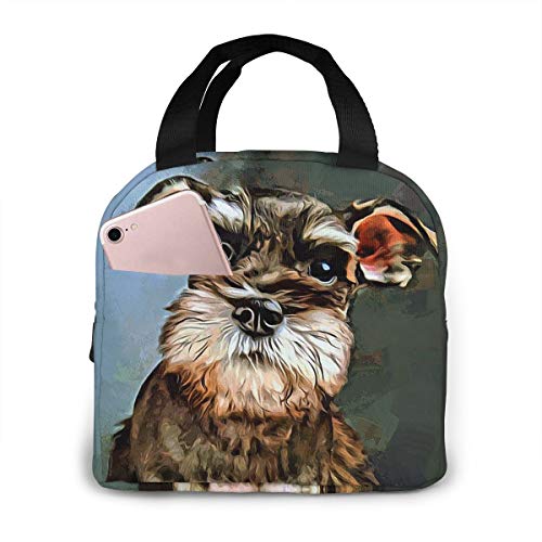 TMVFPYR Cute Dog Lunch Bag Cooler Bag Women Tote Bag Insulated Lunch Box Water-resistant Thermal Soft Liner Lunch Container for Picnic Travel Boating Beach Fishing Work