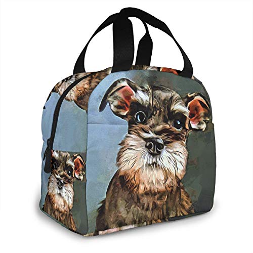 TMVFPYR Cute Dog Lunch Bag Cooler Bag Women Tote Bag Insulated Lunch Box Water-resistant Thermal Soft Liner Lunch Container for Picnic Travel Boating Beach Fishing Work