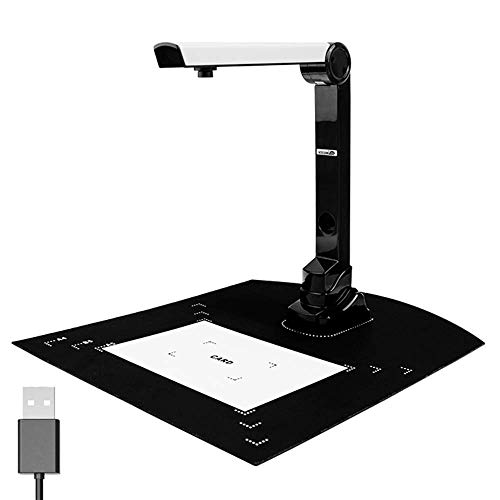 Document Camera for Teachers Scanner Portable HD Real-time Projector USB Portable for Office Computers Laptop with Multifunction A4 Format, OCR Multi-Language Recognition, LED Light(Soft Base)