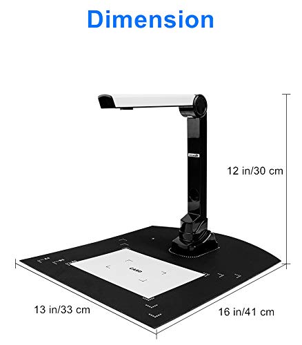 Document Camera for Teachers Scanner Portable HD Real-time Projector USB Portable for Office Computers Laptop with Multifunction A4 Format, OCR Multi-Language Recognition, LED Light(Soft Base)