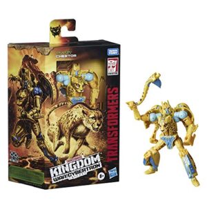 Transformers Toys Generations War for Cybertron: Kingdom Deluxe WFC-K4 Cheetor Action Figure - Kids Ages 8 and Up, 5.5-inch