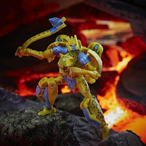 Transformers Toys Generations War for Cybertron: Kingdom Deluxe WFC-K4 Cheetor Action Figure - Kids Ages 8 and Up, 5.5-inch