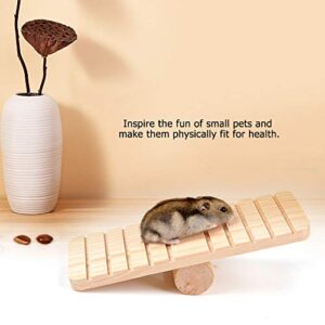 Pet Wooden Seesaw Bridge Toy Hamster Platform Small Pet Cage Platform for Guinea Pig Mouse Gerbil Chinchilla