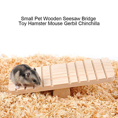 Pet Wooden Seesaw Bridge Toy Hamster Platform Small Pet Cage Platform for Guinea Pig Mouse Gerbil Chinchilla