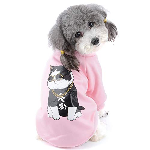 Zunea Pet Dog Cat Winter Coat for Small Dogs Puppy Jacket Clothes Soft Warm Cotton Padded Pullover Sweater Chihuahua Sweatshirt Yorkshire Clothing Apparel Pink XXL