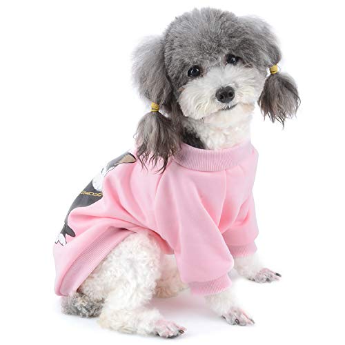 Zunea Pet Dog Cat Winter Coat for Small Dogs Puppy Jacket Clothes Soft Warm Cotton Padded Pullover Sweater Chihuahua Sweatshirt Yorkshire Clothing Apparel Pink XXL