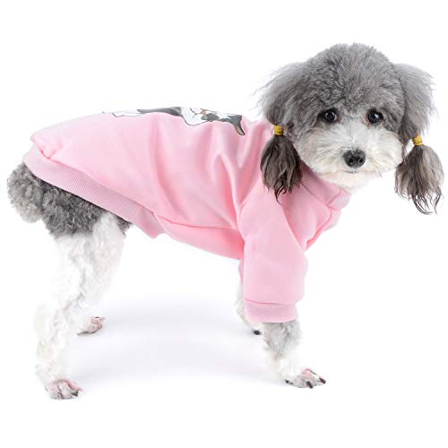 Zunea Pet Dog Cat Winter Coat for Small Dogs Puppy Jacket Clothes Soft Warm Cotton Padded Pullover Sweater Chihuahua Sweatshirt Yorkshire Clothing Apparel Pink XXL