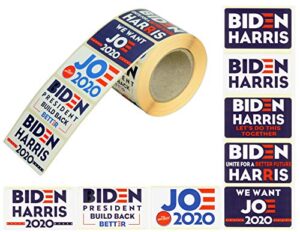 biden harris 2020 500 pcs role stickers - 8 patterns biden harris sticker - joe biden sticker -kamala harris sticker for car stickers, bumper stickers, bags, windows- no malarkey