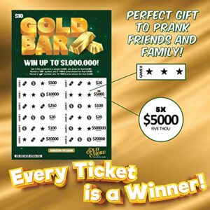 Laugh In The Box Prank Gag Fake Lottery Tickets 8 Tickets Total 4 of Each Winning Design Looks Like a Real Scratcher Joke lotto Ticket Win $5,000 or $25,000 Funny Money