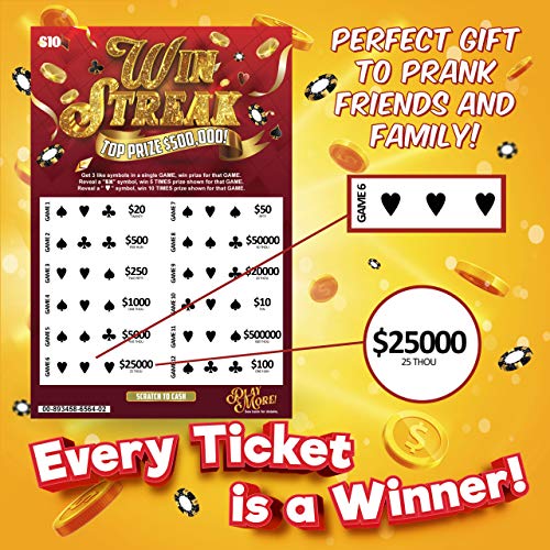 Laugh In The Box Prank Gag Fake Lottery Tickets 8 Tickets Total 4 of Each Winning Design Looks Like a Real Scratcher Joke lotto Ticket Win $5,000 or $25,000 Funny Money