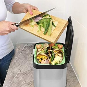 Stainless Steel Compost Kitchen Counter Bin (1.13 Gallon/4.3 Liter)