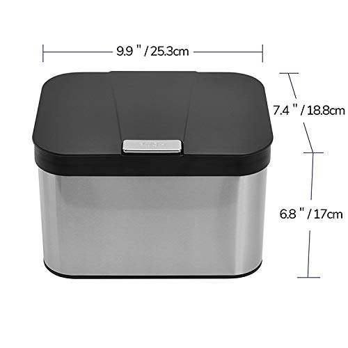 Stainless Steel Compost Kitchen Counter Bin (1.13 Gallon/4.3 Liter)