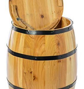 Vintiquewise Wine Barrel 4 Sectional Crate with Removable Head Lid, Brown