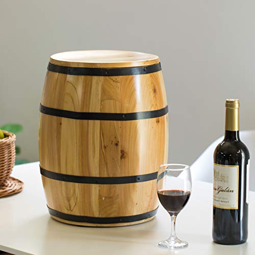 Vintiquewise Wine Barrel 4 Sectional Crate with Removable Head Lid, Brown