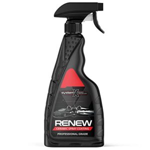 system x renew ceramic spray coating - ultra hydrophobic diy ceramic nano coat - super slick finish & feel - superior to wax & polymer sealants - 9+ months of true sio2 paint protection (16.9 fl oz)