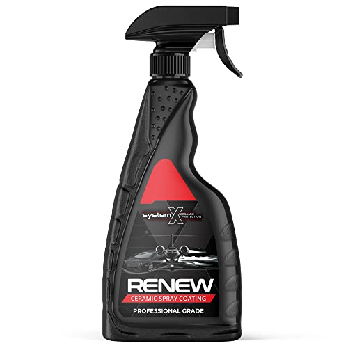 System X Renew Ceramic Spray Coating - Ultra Hydrophobic DIY Ceramic Nano Coat - Super Slick Finish & Feel - Superior to Wax & Polymer Sealants - 9+ months of True SiO2 Paint Protection (16.9 FL OZ)