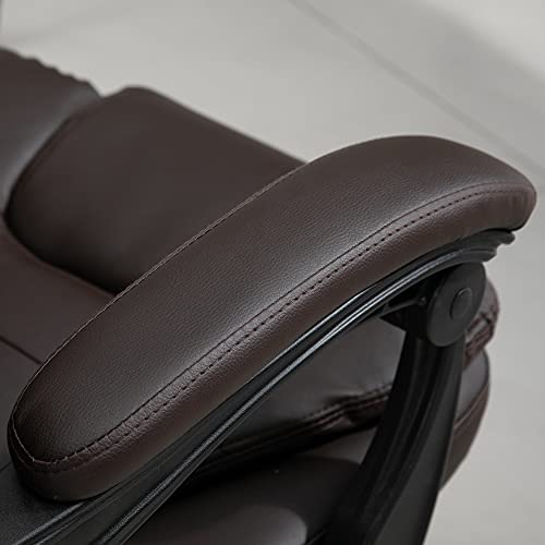 Vinsetto 7-Point Vibrating Massage Office Chair High Back Executive Recliner with Lumbar Support, Footrest, Reclining Back, Adjustable Height, Brown