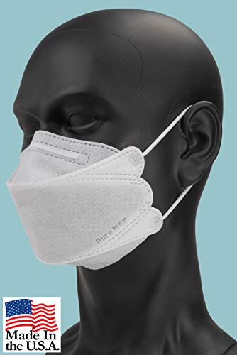 PureMSK - Made in the USA - Disposable Face Mask - Masks for Protection - White Adult Size - (10 PACK)