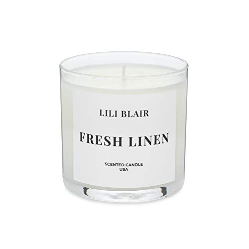 LILI BLAIR Candles | Luxury Scented Candle | Premium Jar Candle | Long Lasting | All-Natural Soy Wax | Highly Scented with Fragrances | Hand Poured in USA (Fresh Linen)