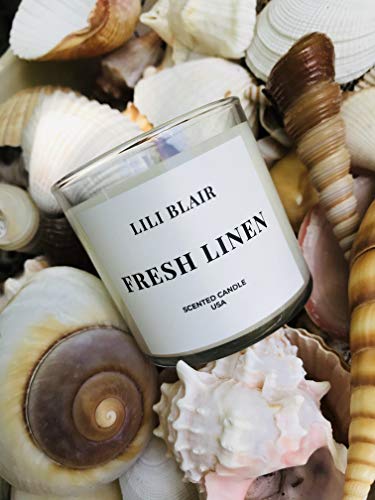 LILI BLAIR Candles | Luxury Scented Candle | Premium Jar Candle | Long Lasting | All-Natural Soy Wax | Highly Scented with Fragrances | Hand Poured in USA (Fresh Linen)