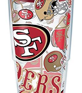 Tervis Plastic Made in USA Double Walled NFL San Francisco 49ers Insulated Tumbler Cup Keeps Drinks Cold & Hot, 24oz, All Over