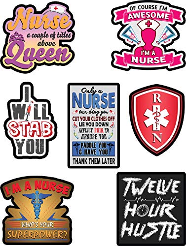 Nurse Stickers - Support Nurses with These Medical Stickers - Show Your Nursing Pride - Cool Stickers for Nurses - Pack of 33