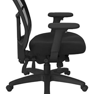 Office Star ProGrid Breathable Mesh Manager's Office Chair with Adjustable Seat Height, Multi-Function Tilt Control and Seat Slider, Mid Back, Icon Black Fabric