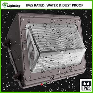 E2 Lighting Non Cut Off LED Wall Pack 30 watts with Emergency Battery Backup/photocell E2WP30W27V50K-EP, RoHs Compliant UL and DLC Certified LED Wall Packs Commercial, 5 Year Warranty