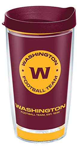 Tervis Made in USA Double Walled NFL Washington Insulated Tumbler Cup Keeps Drinks Cold & Hot, 16oz, Touchdown