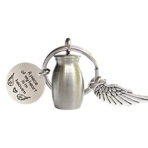 Small Cremation Urn Memorial Keychain A Piece of My Heart is in Heaven Mini Ashes Holder Key Chain Ashes Keepsake Remembrance in Memory of Loved One Dad Mom Sympathy Gift