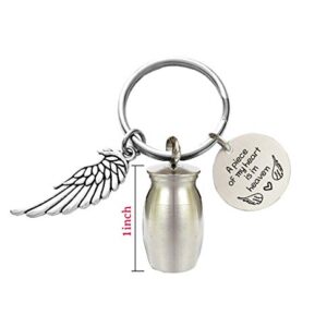 Small Cremation Urn Memorial Keychain A Piece of My Heart is in Heaven Mini Ashes Holder Key Chain Ashes Keepsake Remembrance in Memory of Loved One Dad Mom Sympathy Gift