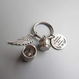 Small Cremation Urn Memorial Keychain A Piece of My Heart is in Heaven Mini Ashes Holder Key Chain Ashes Keepsake Remembrance in Memory of Loved One Dad Mom Sympathy Gift