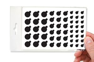 blocked webcam/camera vinyl covers | low-tack restickable webcam sticker | multiple sizes | black 57-pack tabbed (muted matte)