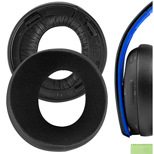 Geekria Comfort Replacement Ear Pads for Sony Playstation Gold Wireless Stereo CECHYA-0083 Headphones Ear Cushions, Headset Earpads, Ear Cups Cover Repair Parts (Black)