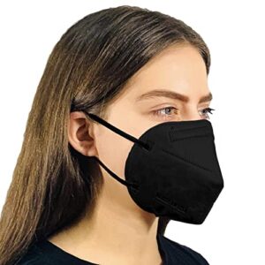 5-Layer Disposable Face Mask Made in USA | Improved Design | 95%+ Filtration Efficiency with Comfortable Ear Loop and Soft to Touch Materials | 10 Units (Obsidian Black)