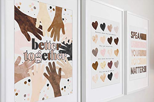 Diversity Art for Kids - Better Together - Equality Diversity Poster Positive Classroom Decor Be Kind Inclusion Kindness Diversity - UNFRAMED Poster Print 5x7" 8x10" 11x14" 16x20" or 24x36"