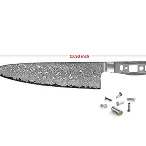 KATSURA Woodworking Project Kit – Gyuto Chef Knife Blank – 8.25 Inch – Ultra Wide Blade 55mm – Japanese Premium AUS 10, 67 Layers Damascus Steel – NO LOGO